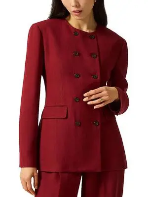 ARGENT Double Breasted Blazer - Maroon