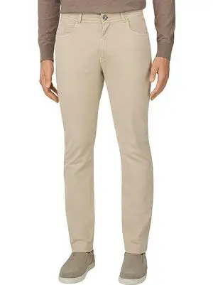 Boggi Milano Regular Fit Stretch Cotton Jeans - Beige