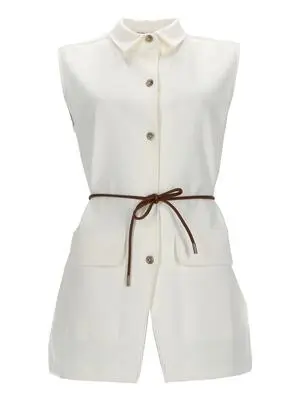 Herno Belted Gilet - White