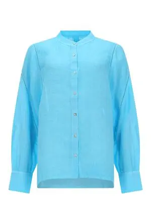 120% Lino Linen Shirt - Azure