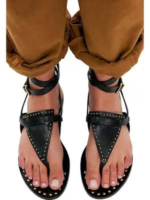 VICENZA Villa Vibes Studded Gladiator Sandals - Black