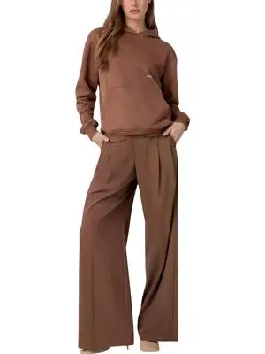 HINNOMINATE Hooded Long-sleeve Sweater - Brown