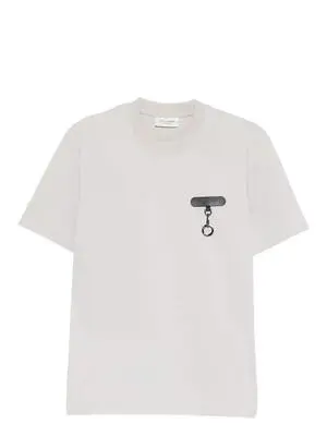 YES LONDON Round-neck Charm-detail T-shirt - Grey
