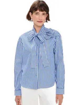 AKNVAS Flor Rose Button-down Shirt - Deep Blue