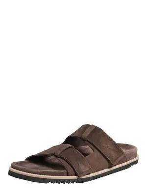 Allen Edmonds Seagrove Suede Two Strap Sandals - Bitter Chocolate