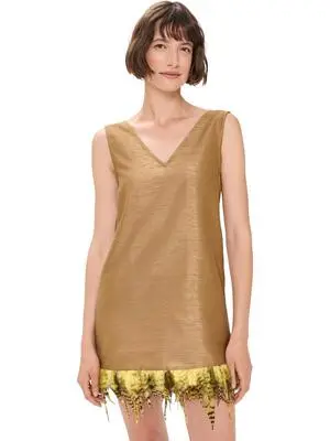 Chan Luu Exaggerated Dupion Tank - Camel