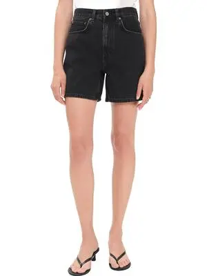 ANINE BING Delaney Denim Shorts Vintage Black