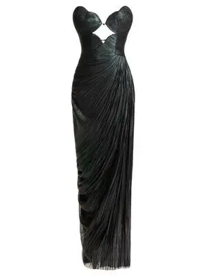 MARIA LUCIA HOHAN Amisha Strapless Cut-out Gown - Green