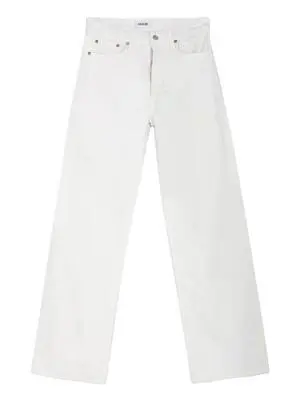 AGOLDE Wide Leg Arc Jeans In Chalk - White