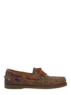 SEBAGO Leopard Leather Loafers Neutrals