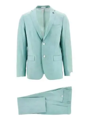 BRERAS MILANO Peak-lapel Wool Suit - Green
