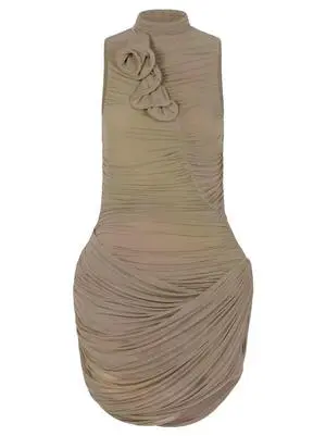 Magda Butrym Flower-detail Mini Dress - Neutrals