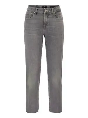 7 For All Mankind Calie Straight-leg Jeans - Grey
