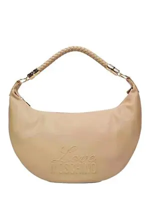 Moschino Logo-detail Braided-handle Tote Bag - Neutrals