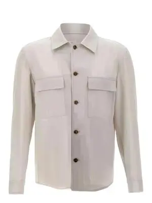 BARBA NAPOLI London Flap-pocket Button Shirt Jacket - Neutrals