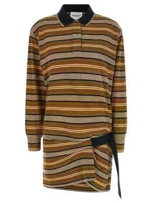 MARANT ETOILE Isea Striped Dress Brown