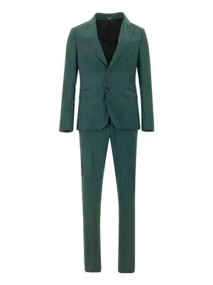 UNGARO Pinstripe Peak-lapels Suit - Green