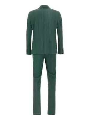 UNGARO Pinstripe Peak-lapels Suit - Green