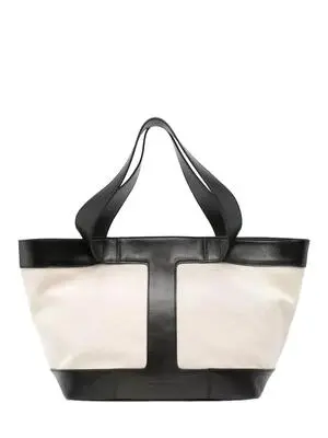 Iceberg Leather-panelled Canvas Shoulder Bag - Neutrals