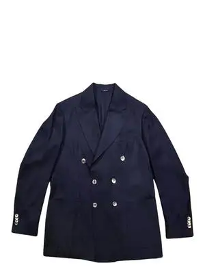 SARTORIO NAPOLI Double-breasted Wool Blazer - Blue