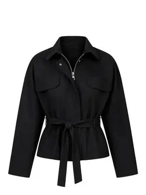Theory Belted Jacket With Pockets - Black