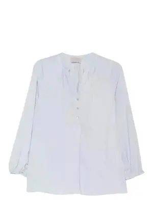 Hemisphere Ruched-detail Blouse - Blue
