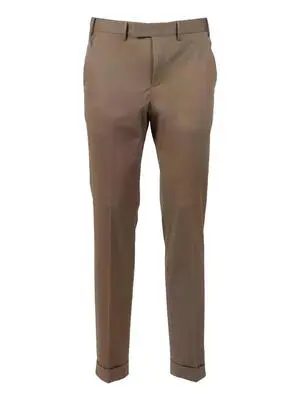 PT TORINO Flap-pocket Turn-up Trousers - Brown