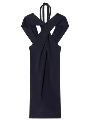LANVIN Twisted Halterneck Mini Dress - Blue