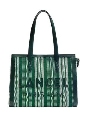 LANCEL Large Striped Tote Bag - Green