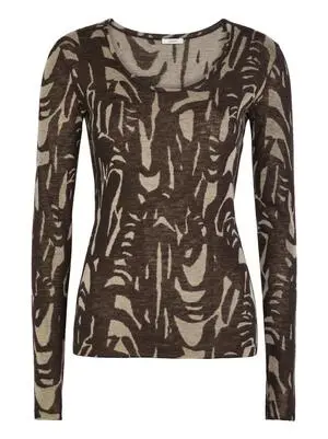 JOSEPH Villa Patterned Cashmere Top - Beige