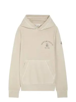 Moncler Logo Hooded Cotton Sweatshirt - Beige