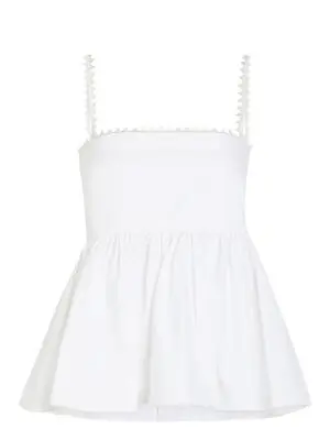 Jacquemus Le Haut Traversin Peplum Cotton-poplin Top - White