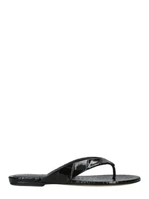 Le Monde Beryl Croc-effect Leather Sandals - Black
