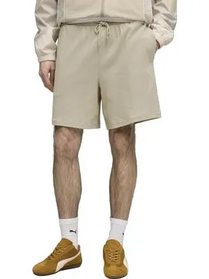 PUMA Relaxed Fit Waffle Shorts - Beige
