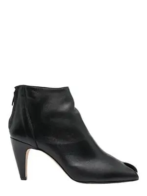 GISEL MOIRE Raffy Peep-Toe Ankle Boots Black
