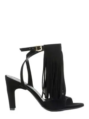 SERGIO LEVANTESI Fringe Sandals - Black