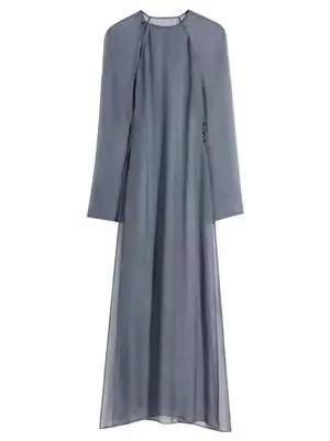 LEMAIRE Long-sleeved Maxi Dress With Side Buttons - Grey