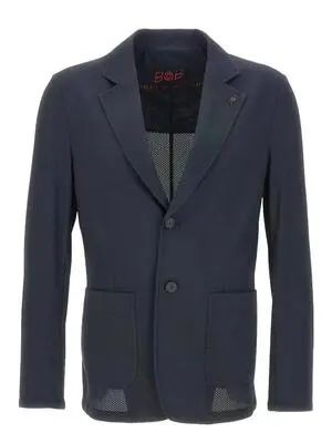 BOB Golden Logo-pin Patch-pocket Blazer - Blue