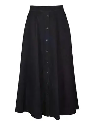 Akris Button-front A-line Skirt - Blue