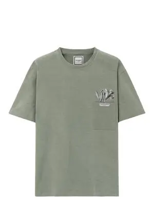 WOOYOUNGMI Floral-print Pocket T-shirt - Green