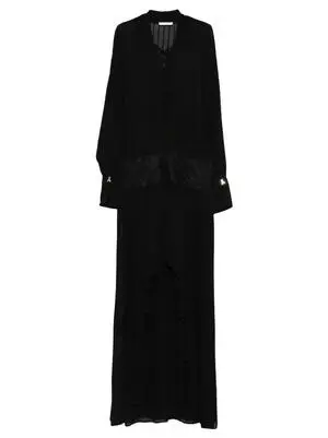Patrizia Pepe Lace-detail Asymmetric Dress - Black