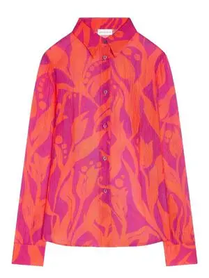Dries Van Noten Patterned Silk Shirt - Orange