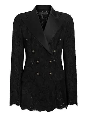 Dolce & Gabbana Double-breasted Lace Blazer - Black