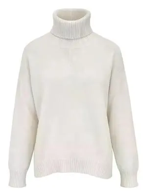 JURTA Roll Neck Ribbed Knit Jumper - Neutrals