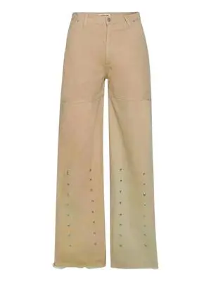 Astrum Rivet Frayed Jeans - Neutrals