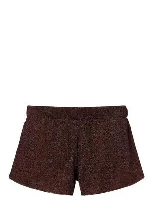 Oseree Lumiere Metallic Shorts - Brown