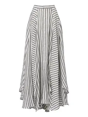 Ralph Lauren Shamus Striped Maxi Skirt - Grey