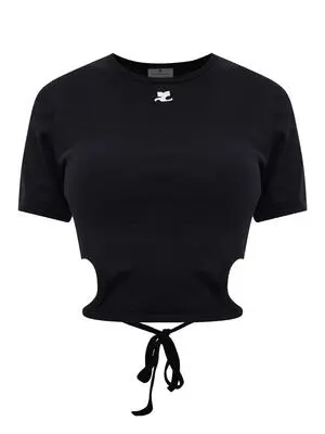 COURREGES Asymmetric Top With Tie Detail - Black