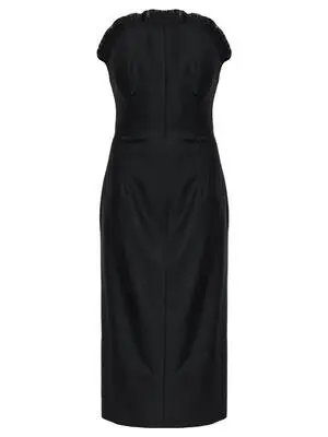 Alexander McQueen Off-shoulder Midi-length Dress - Black