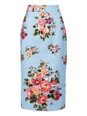 DOLCE & GABBANA Floral Cotton Pencil Skirt